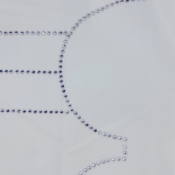 Tops | Diamond Crop White Bling Tshirt | Poshmark
